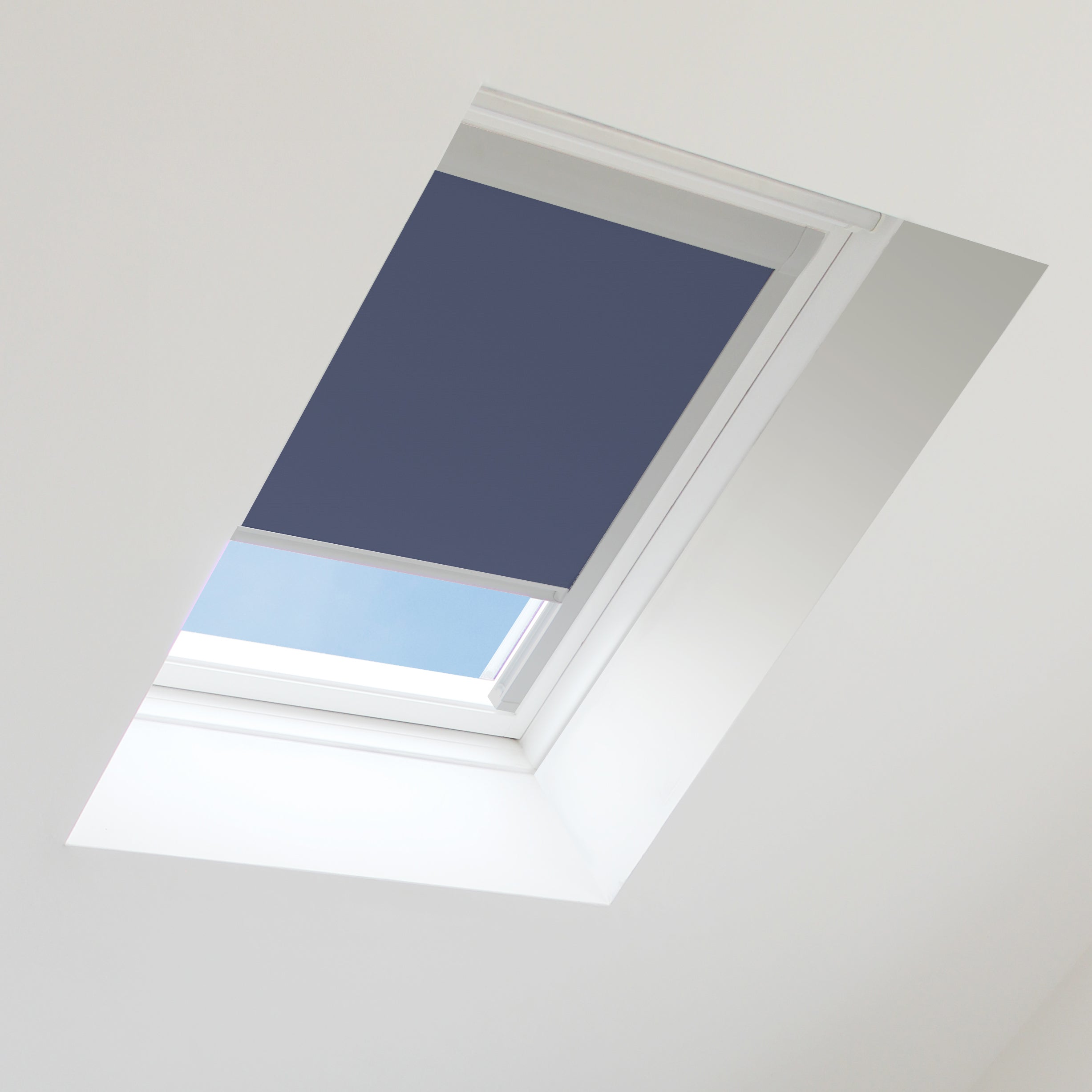 Navy Blackout Blind for Velux Roof Window Size MK04 ,Silver Frames ...