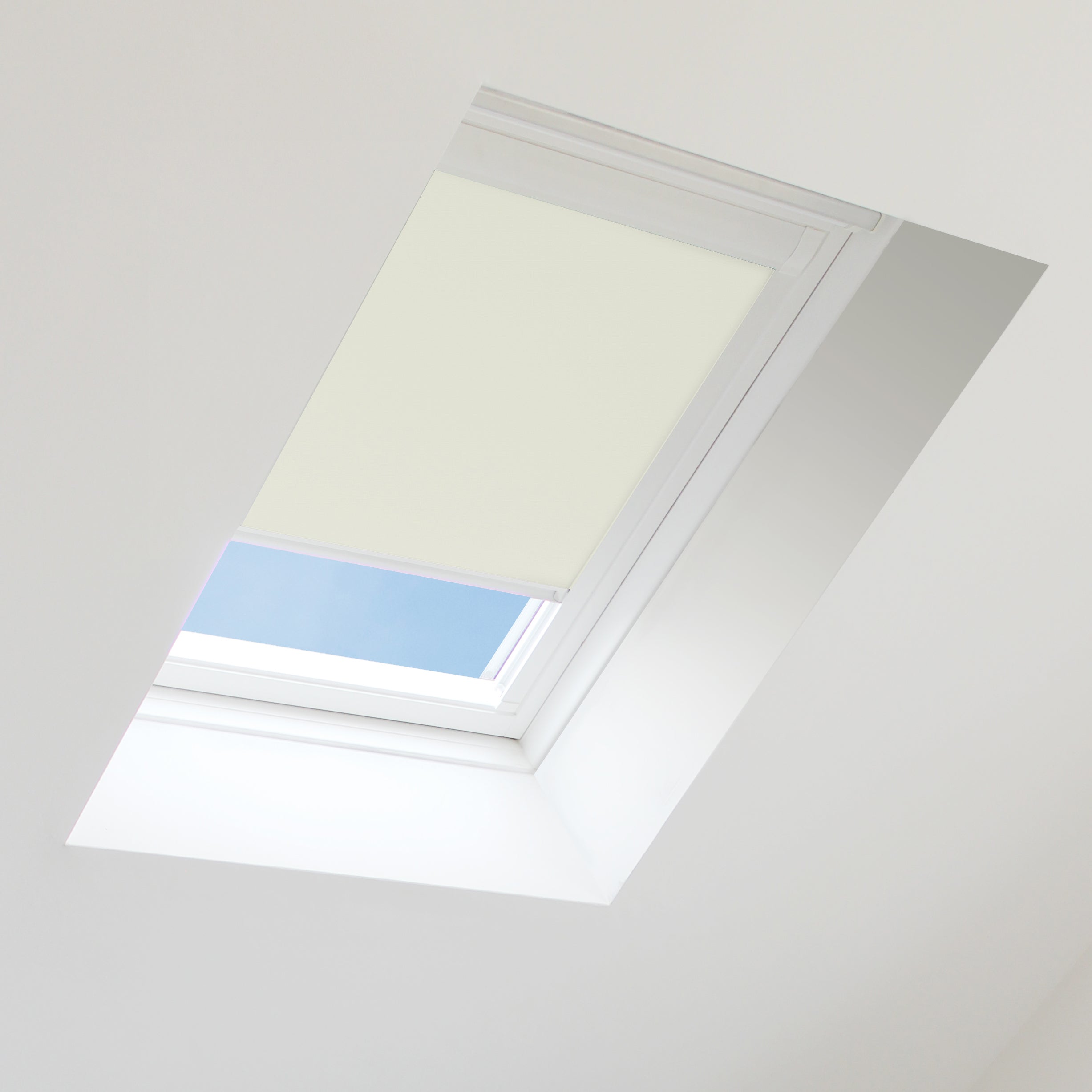 Cream Blackout Blind for Velux Roof Window Size UK04 ,White Frames ...